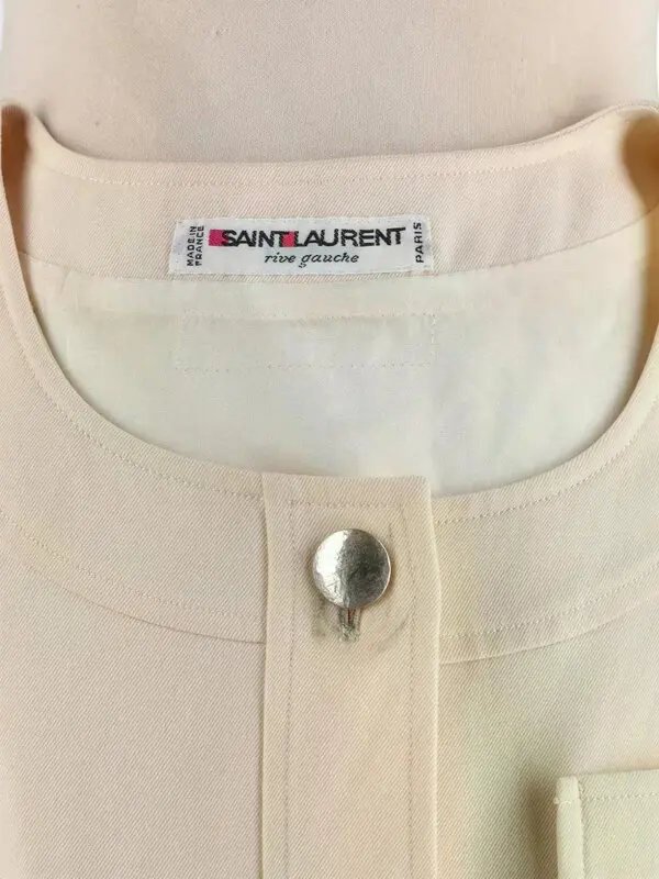 Saint Laurent White Round Neck Short Sleeve Dress