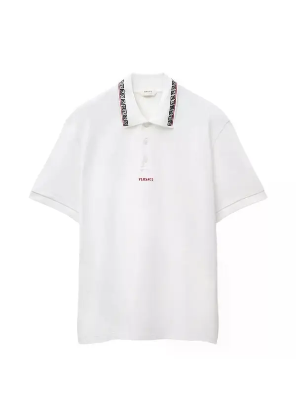 Versace Embroidered-logo Cotton Piqué Polo Shirt