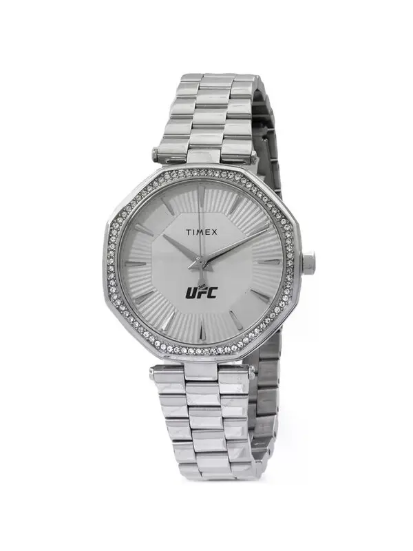 TIMEX Ufc Crystal-embellished Bezel Watch - Silver
