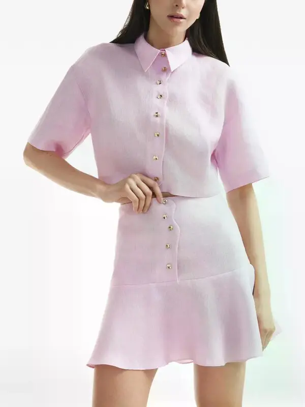 MIA PECULIAR Button Detail Mini Skirt