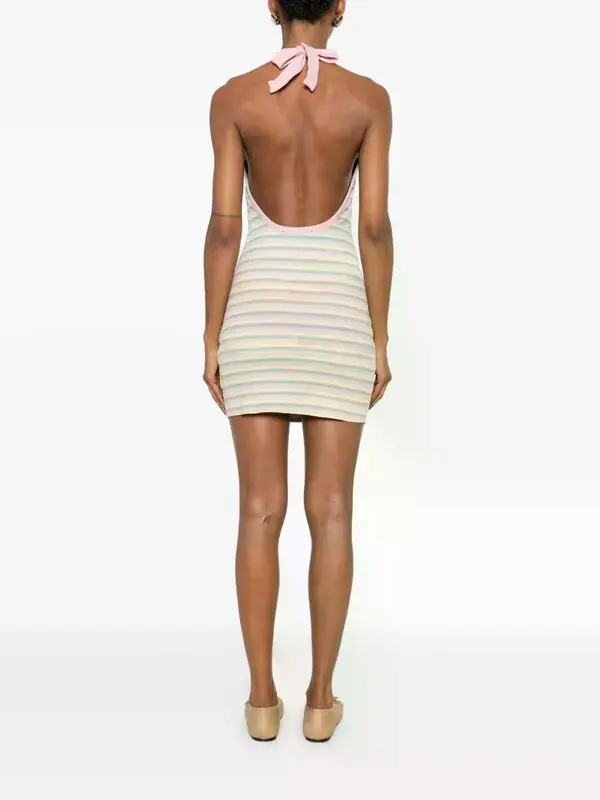 Amiri Striped Halterneck Mini Dress