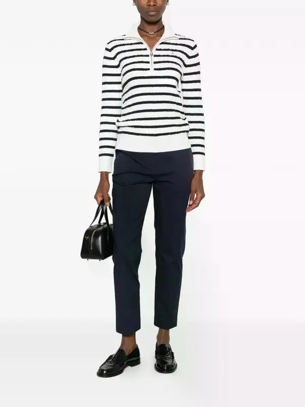 Gant Striped Cable-knit Half-zip Sweater - White