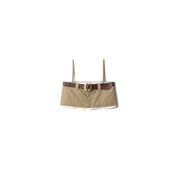 Miu Miu Belted Chino Top - Khaki