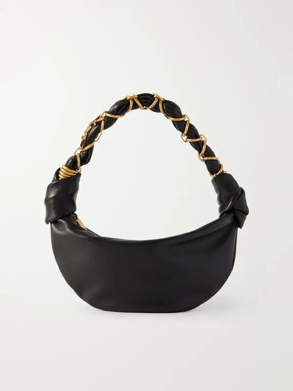 Saint Laurent Amalia Mini Leather Shoulder Bag - Black