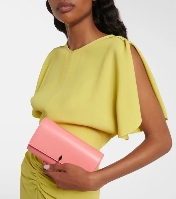 CHRISTIAN LOUBOUTIN Bettina Small Leather Wallet On Chain - Pink