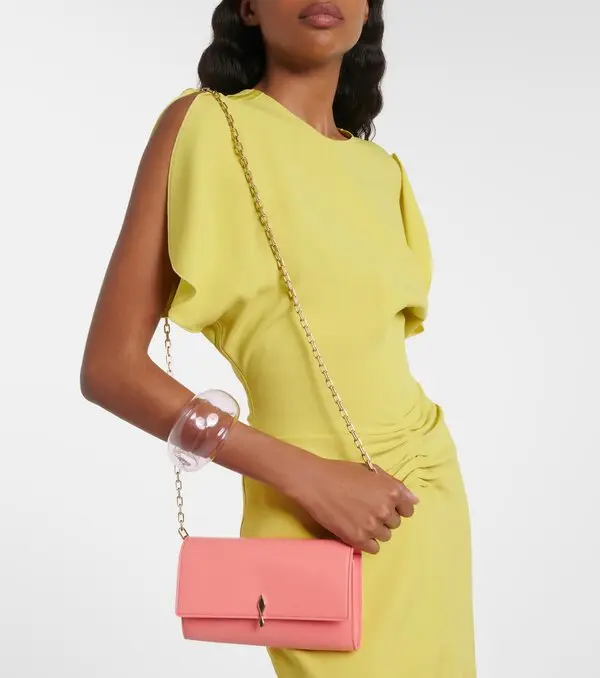 CHRISTIAN LOUBOUTIN Bettina Small Leather Wallet On Chain - Pink