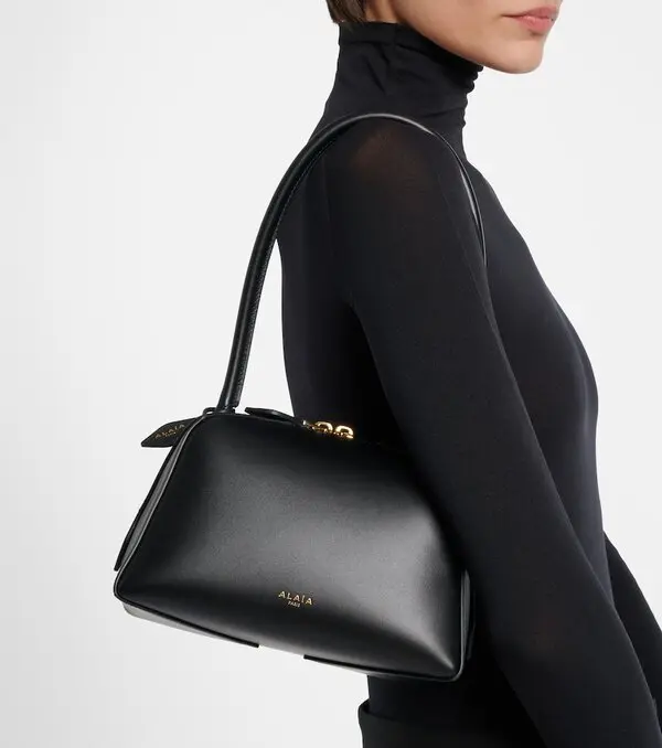 Alaïa Le Bouledogue Small Leather Shoulder Bag - Black