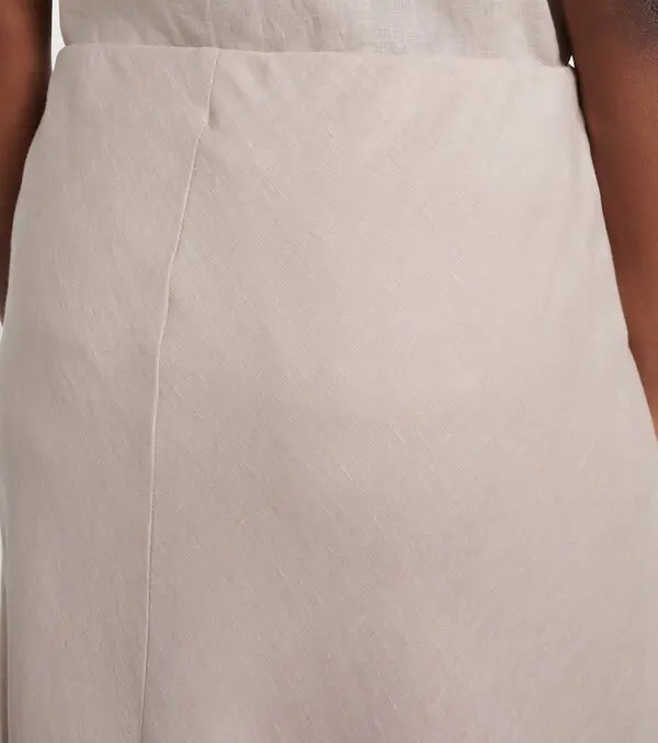 Brunello Cucinelli Linen Midi Skirt