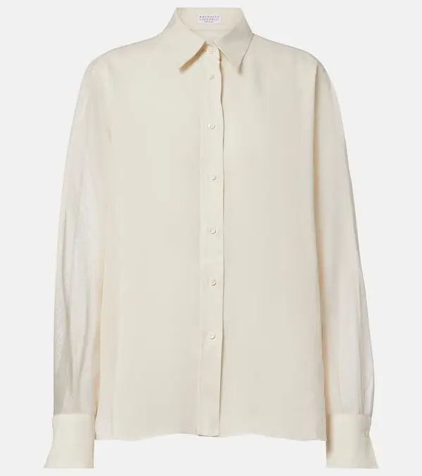 Brunello Cucinelli Classic Collar Linen Shirt