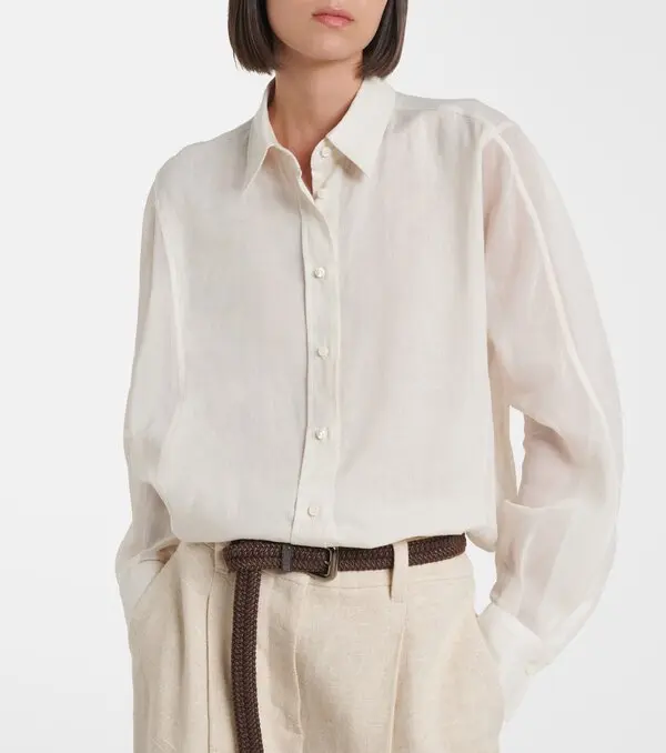 Brunello Cucinelli Classic Collar Linen Shirt