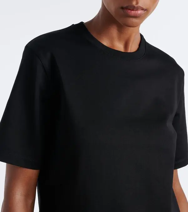 Alaïa Peplum Cotton Jersey T-shirt - Black