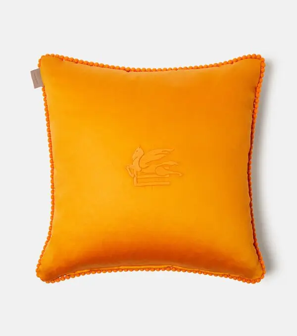 Etro Shanti Embroidered Printed Cotton Cushion - Multicoloured