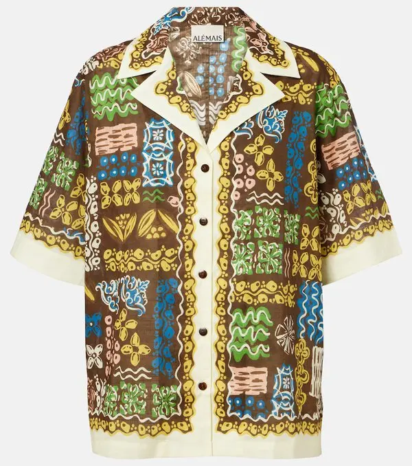 ALEMAIS Minnie Printed Cotton Bowling Shirt - Multicoloured