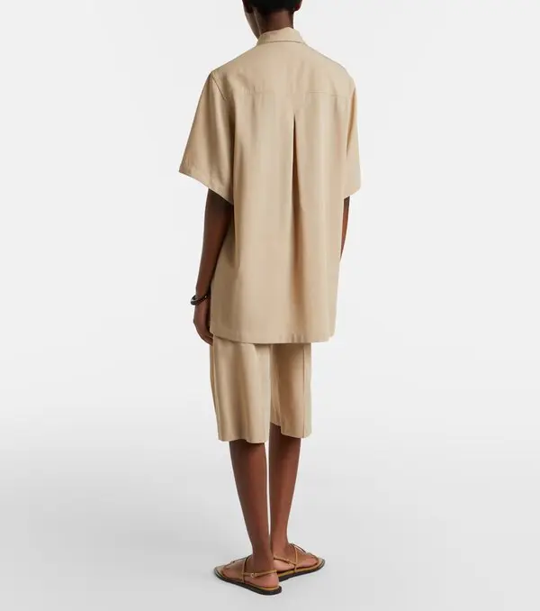 TOTEME High-rise Bermuda Shorts - Beige