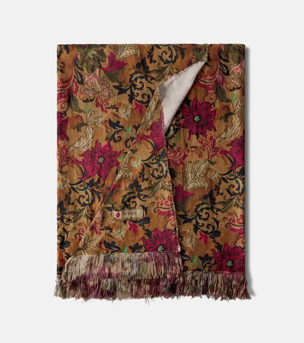 THE HOUSE OF LYRIA Tormento Floral Linen Tablecloth - Brown