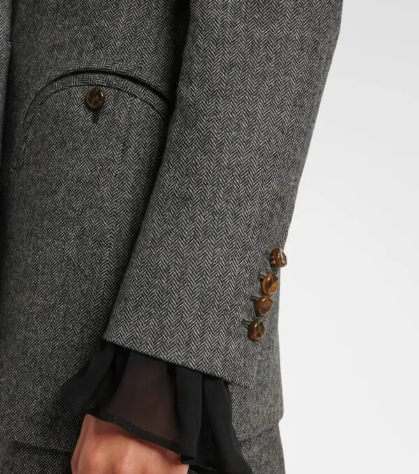 BLAZÉ MILANO Everyday Herringbone Wool-blend Blazer