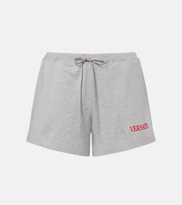 Versace Logo Cotton Jersey Shorts