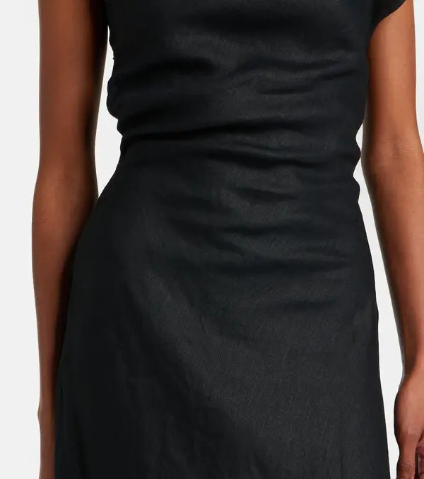Faithfull The Brand Asymmetric Linen Midi Dress