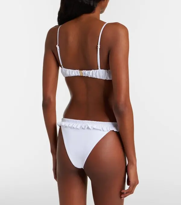 Faithfull The Brand Esterel Ruched Bikini Top - White
