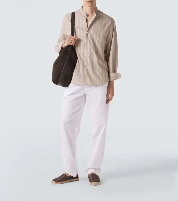 Fedeli Cotton-blend Trousers - White