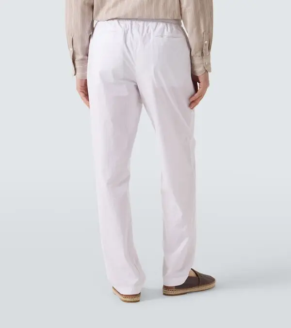 Fedeli Cotton-blend Trousers - White
