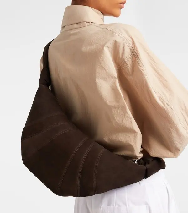 LEMAIRE Croissant Shoulder Bag In Nubuck Leather - Brown