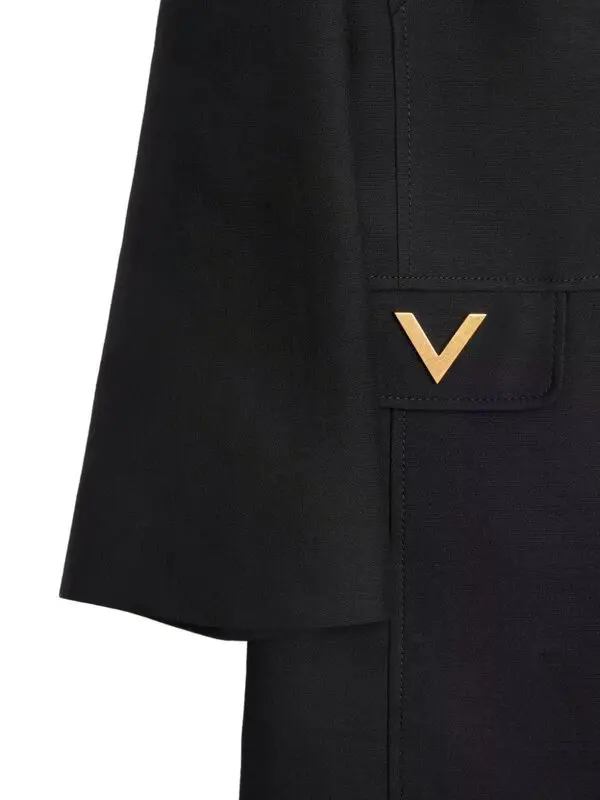 Valentino Garavani Crepe Couture Dress With Gold-tone Vgold Plaques