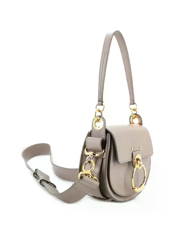 Chloé Tess Leather Small Shoulder Bag - Grey