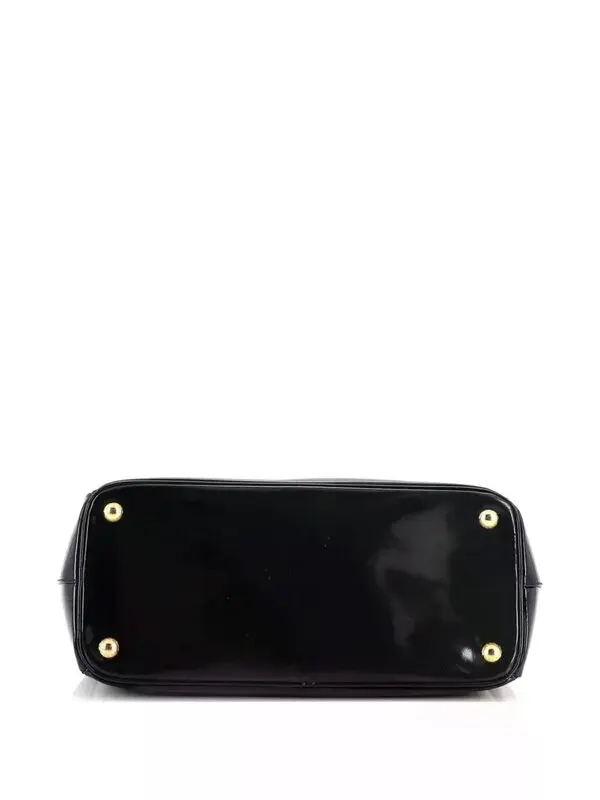 Prada Spazzolato Leather Double Zip Tote Small Satchel - Black