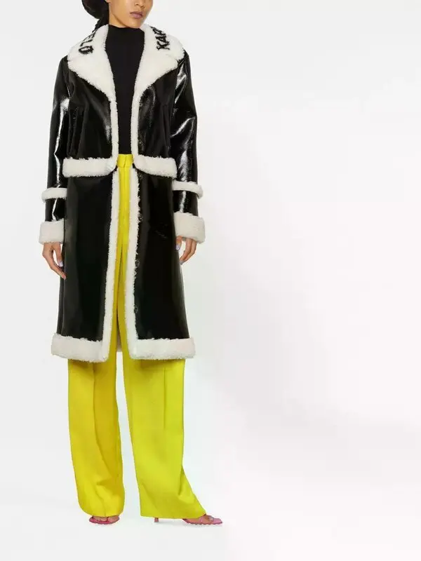 Karl Lagerfeld Faux Shearling Trimmed Coat