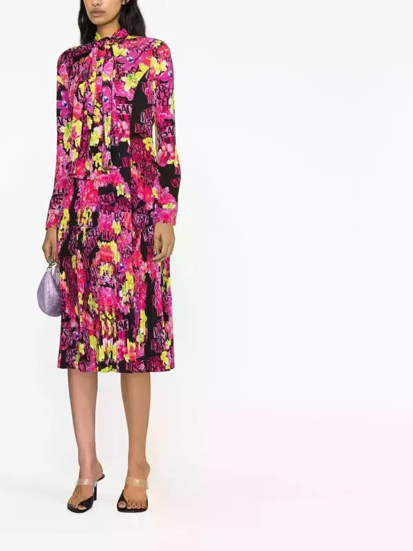 Versace Floral Print Midi Dress