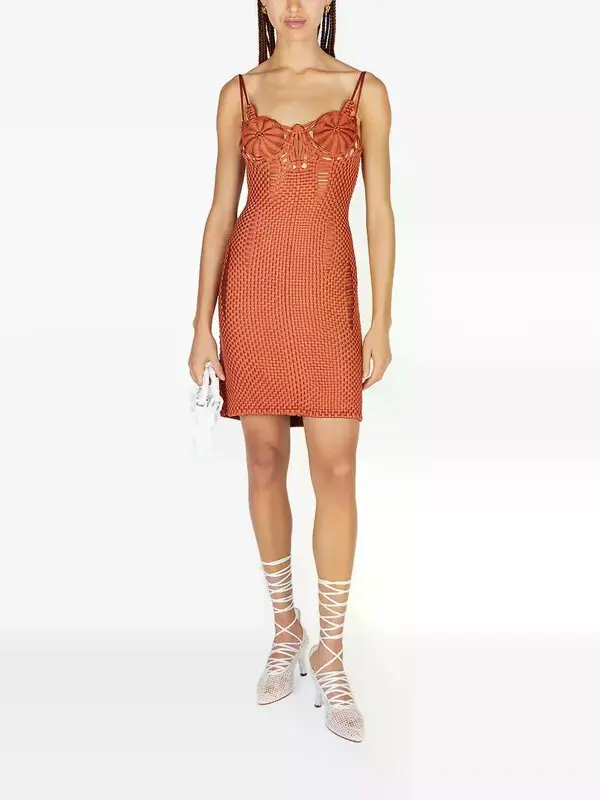 ISA BOULDER Interwoven Design Mini Dress