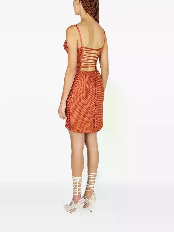 ISA BOULDER Interwoven Design Mini Dress