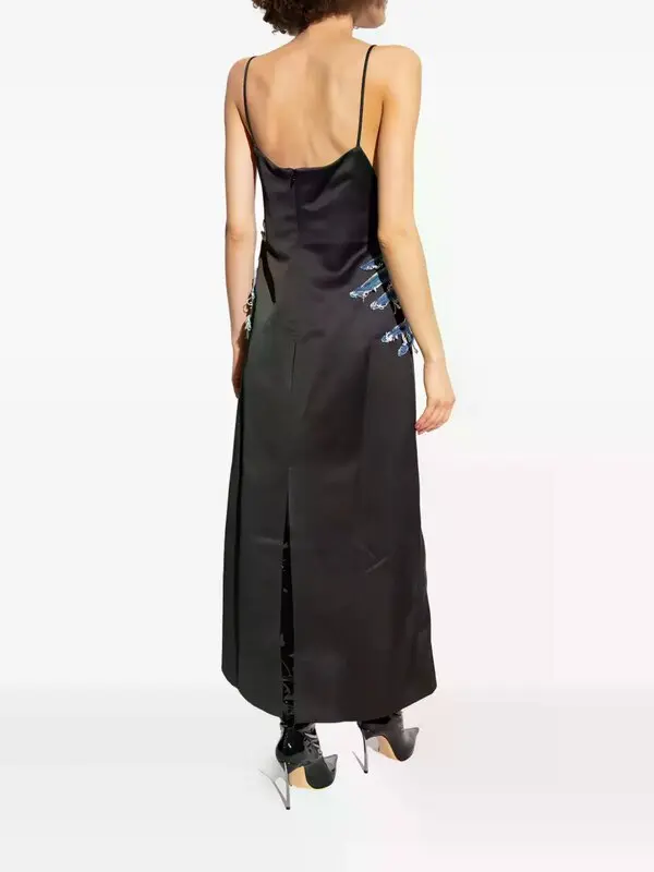 Y/project Satin Spaghetti Strap Square Neck Dress