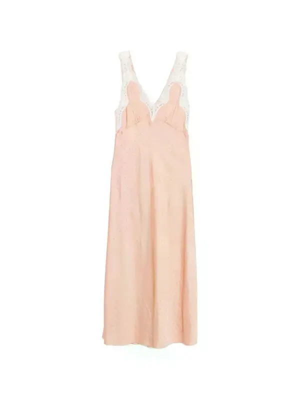 Sandro Lace-trim Embellished Midi Dress - Neutrals