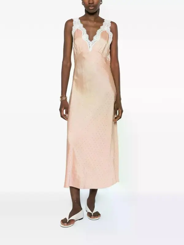 Sandro Lace-trim Embellished Midi Dress