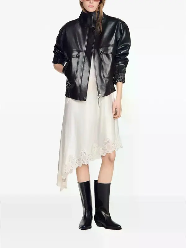 Sandro Leather Jacket - Black
