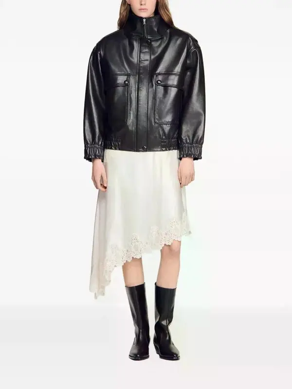 Sandro Leather Jacket - Black