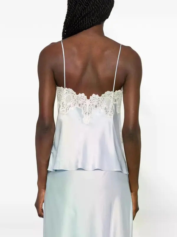 Sandro Lingerie-style Lace Top - Blue