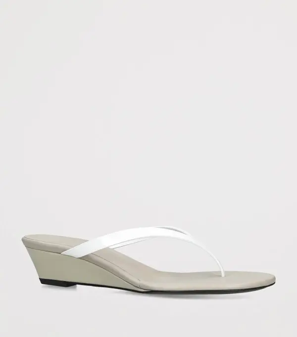 Christopher Esber Leather Scala Wedge Sandals - White
