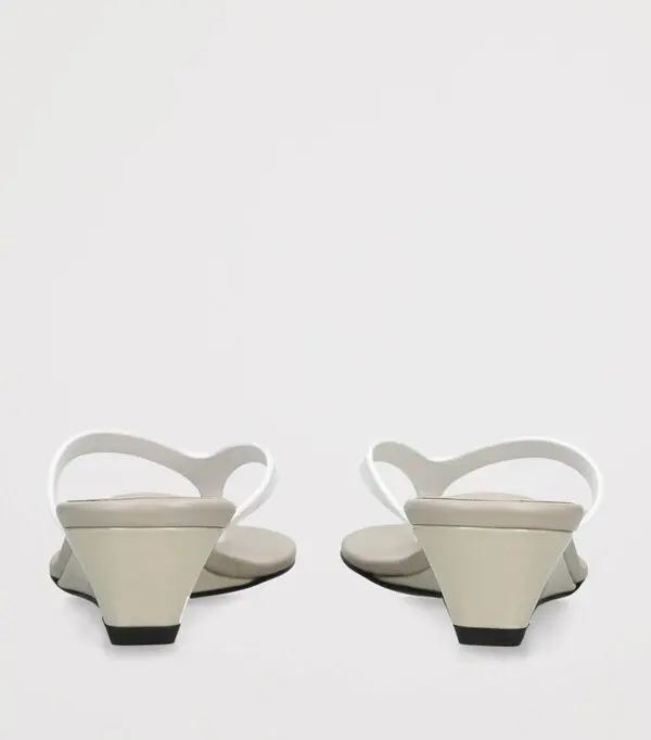Christopher Esber Leather Scala Wedge Sandals - White