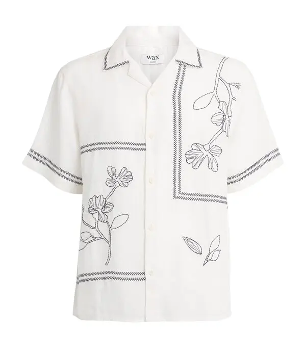 WAX LONDON Linen Embroidered Didcot Shirt