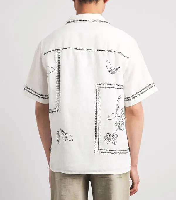 WAX LONDON Linen Embroidered Didcot Shirt