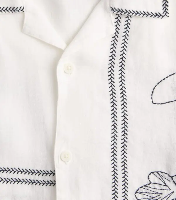 WAX LONDON Linen Embroidered Didcot Shirt