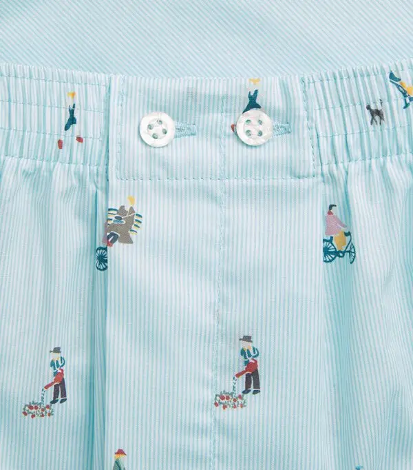 Derek Rose Cotton Printed Ledbury Boxer Shorts - Blue