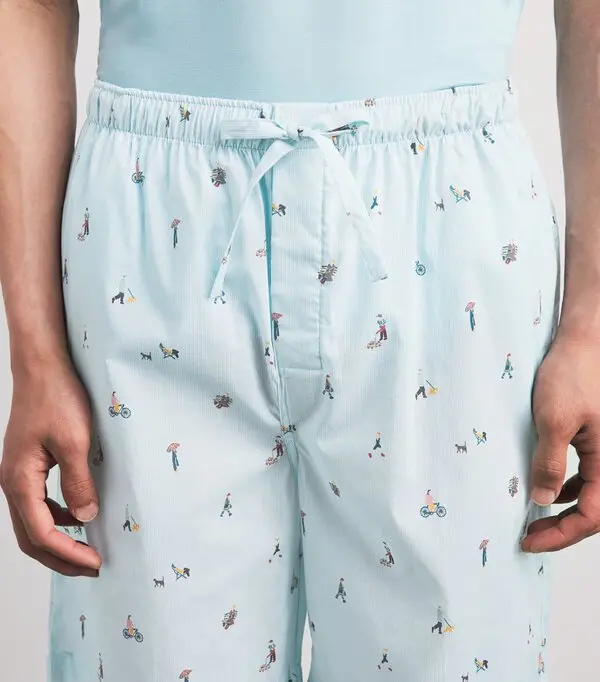 Derek Rose Printed Cotton Ledbury Lounge Shorts