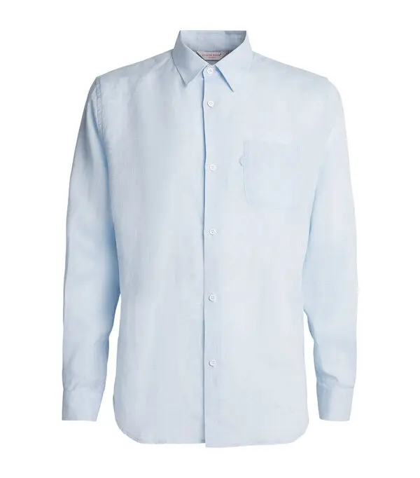 Derek Rose Linen Monaco Shirt - Blue
