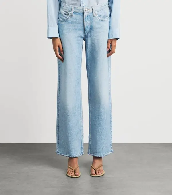 Rag & Bone Trompe-l'oeil Wide-leg Trousers - Blue