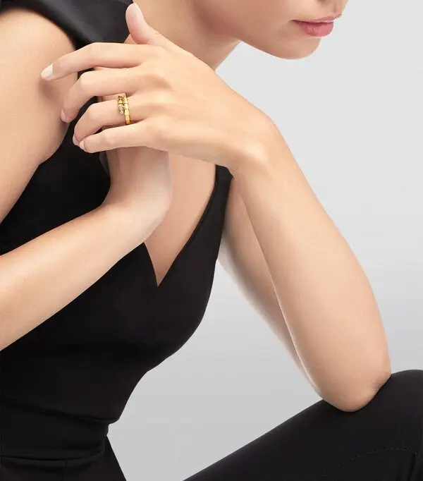 BVLGARI Serpenti Viper Ring In Yellow And Diamonds