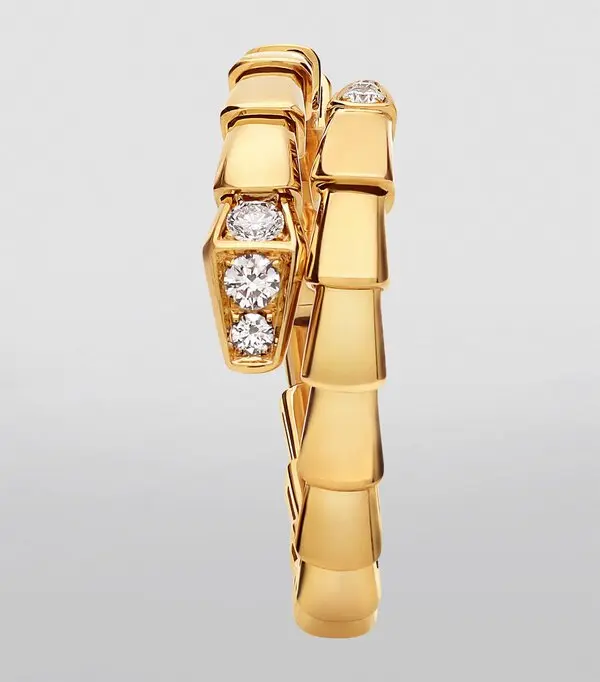 BVLGARI Serpenti Viper Ring In Yellow And Diamonds